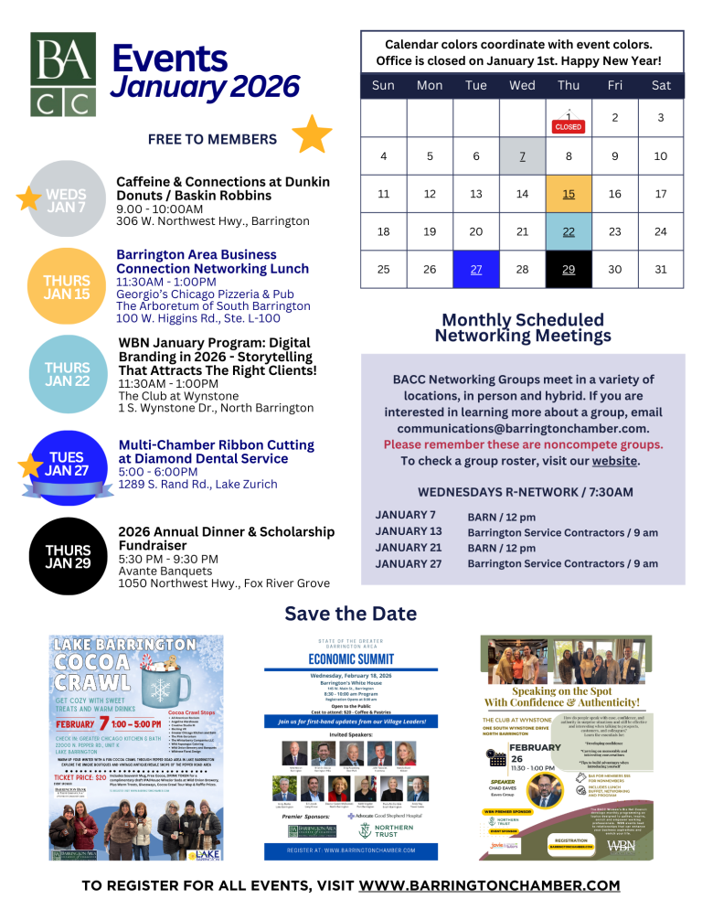Member Calendar of Events - Barrington Area Chamber of Commerce